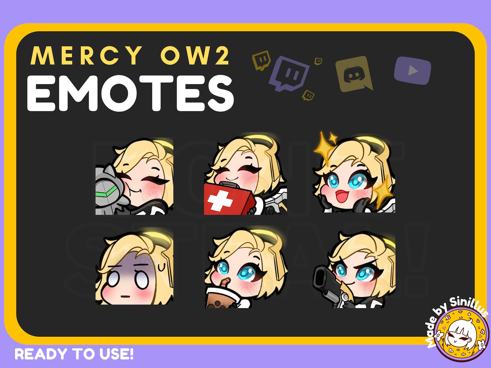 Mercy Overwatch 2 Version Emote Set/ Twitch Emotes Pack / - Etsy