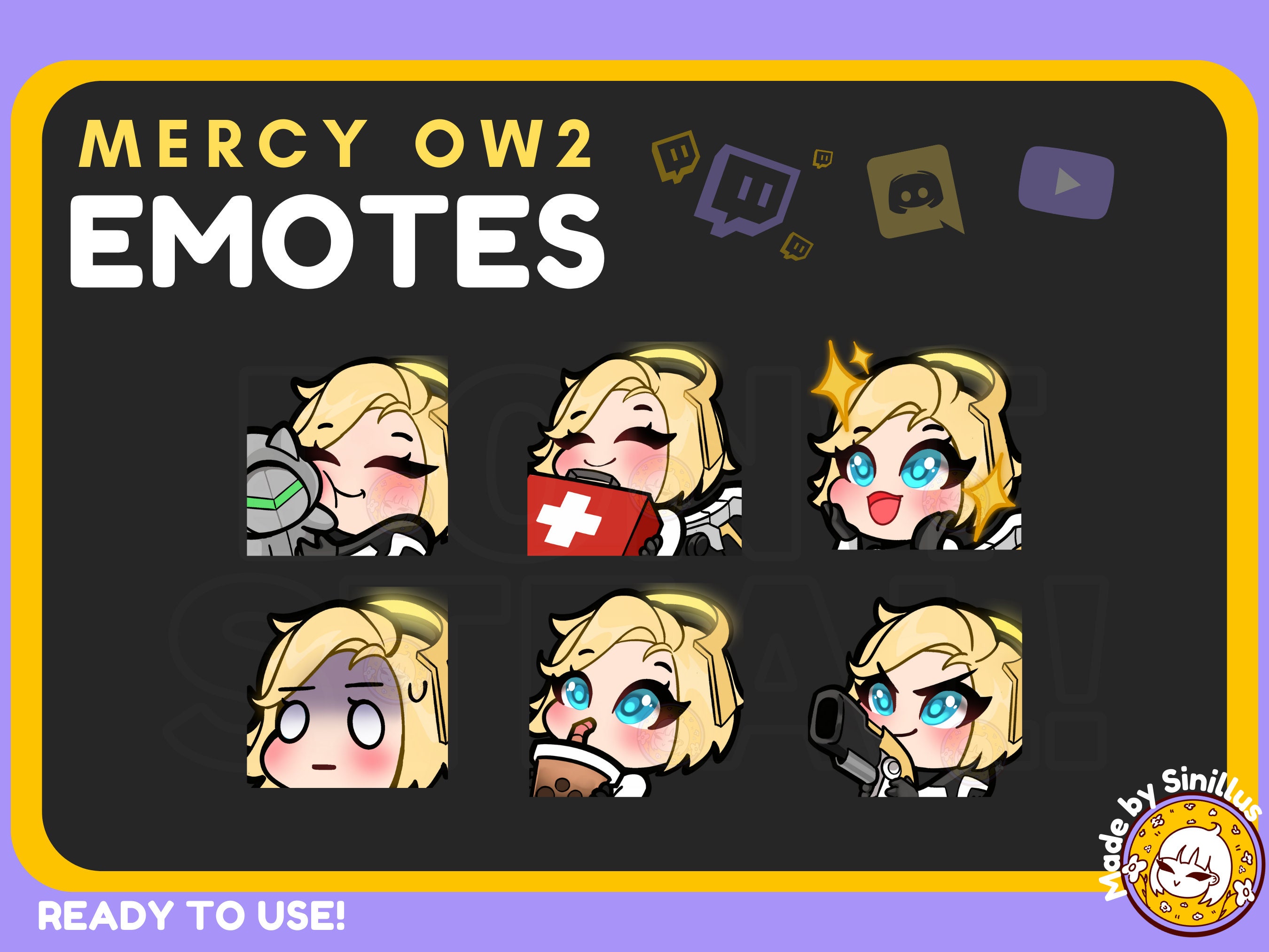 Mercy Overwatch 2 Version Emote Set / Pack demotes Twitch / - Etsy France