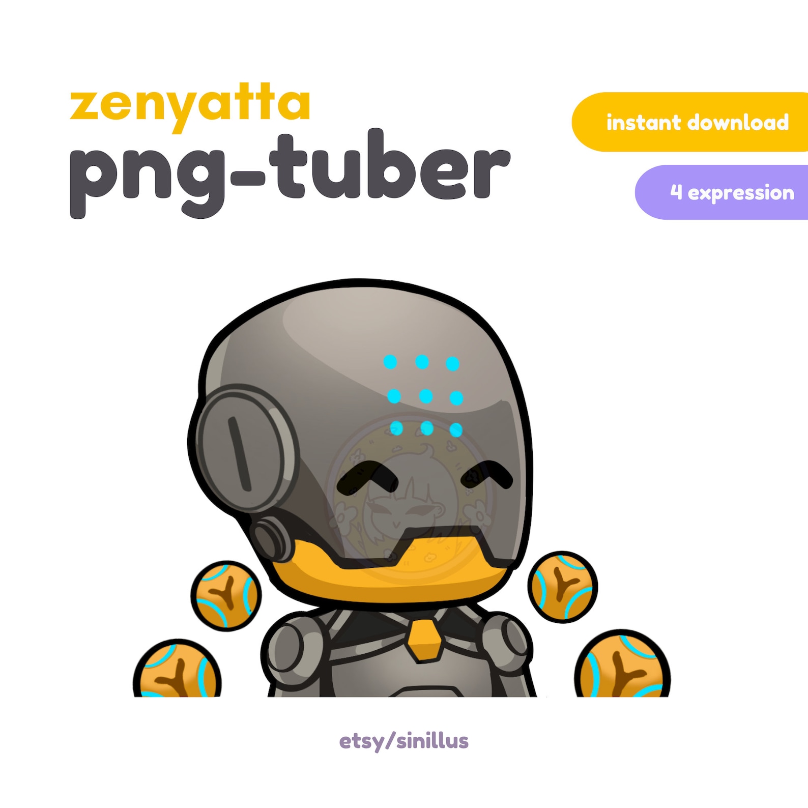 Zenyatta Overwatch 2 Pngtuber / Twitch Streamer /discord Reactive ...