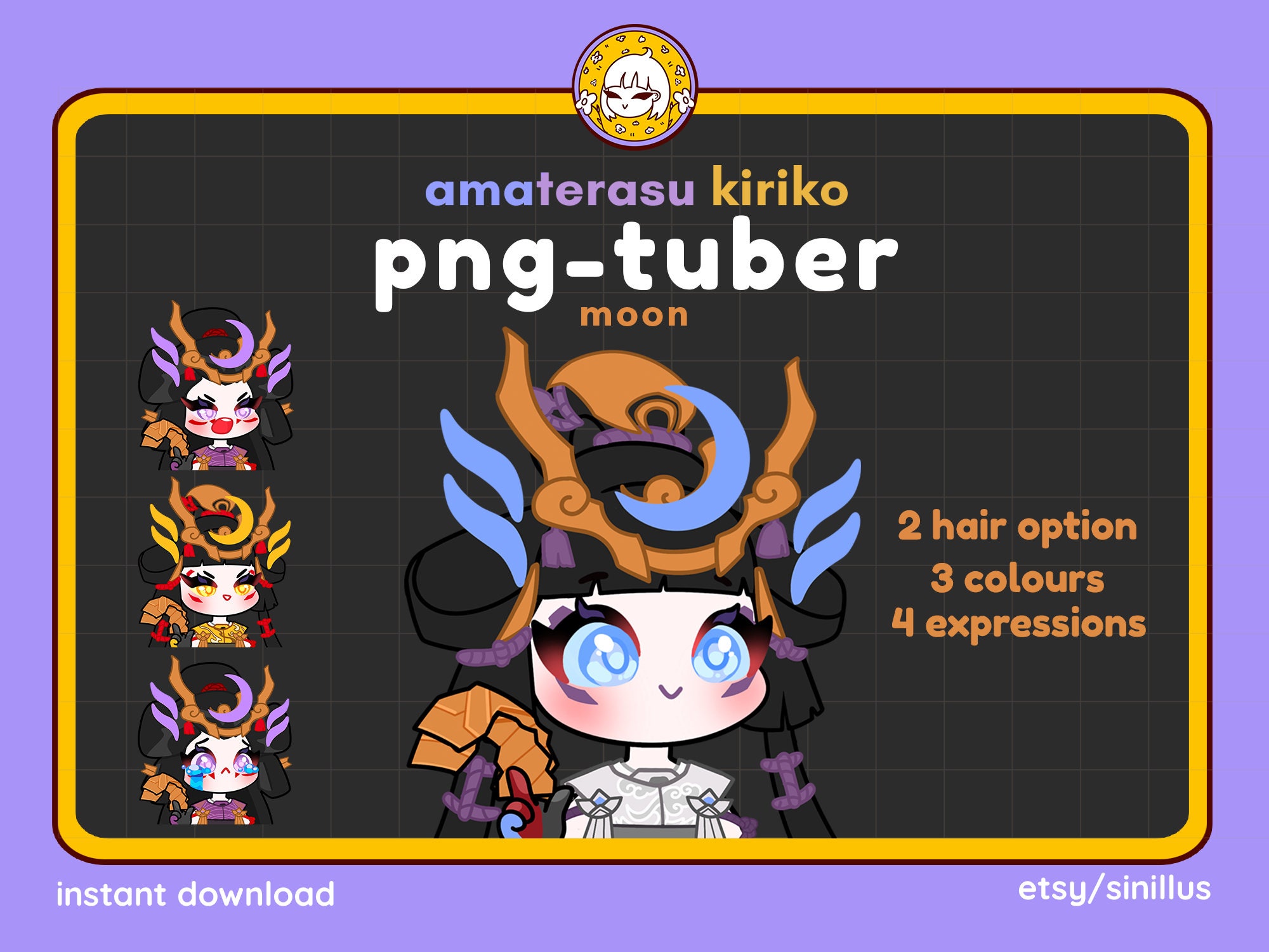 Amaterasu Kiriko Overwatch 2 Pngtuber MOON / Twitch - Etsy México