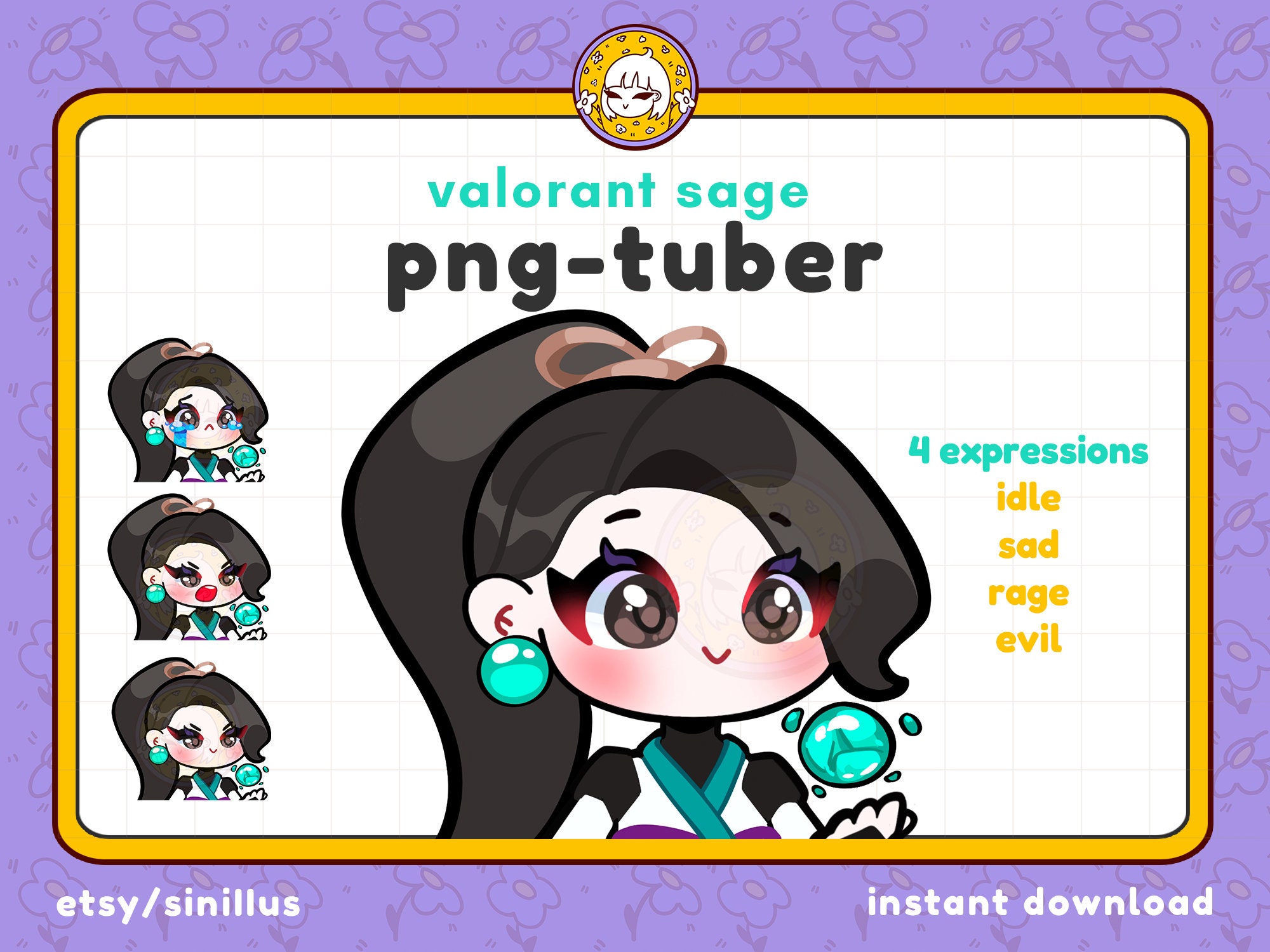 Sage Valorant Pngtuber / Twitch Streamer /Discord Reactive - Etsy México