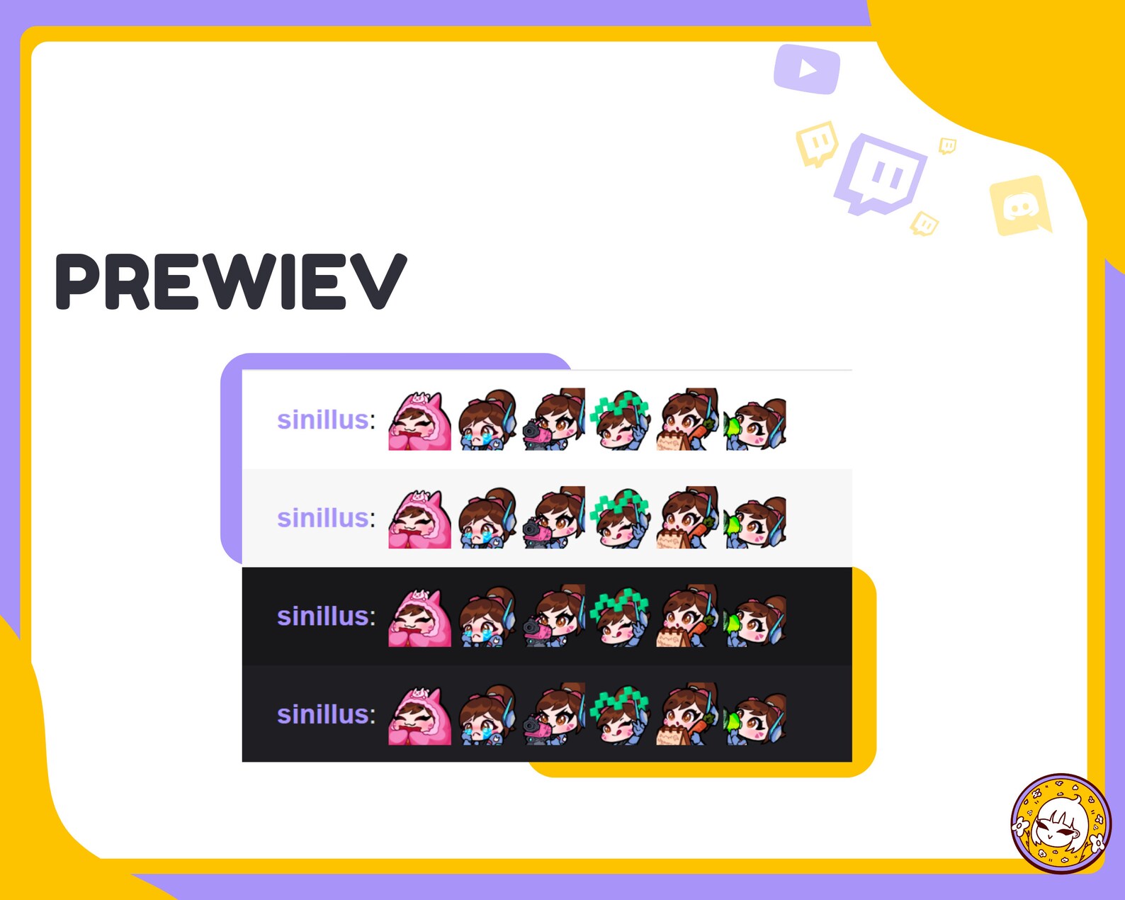 Dva Overwatch 2 Emote Set/ Twitch Emotes Pack / Emoji /discord ...