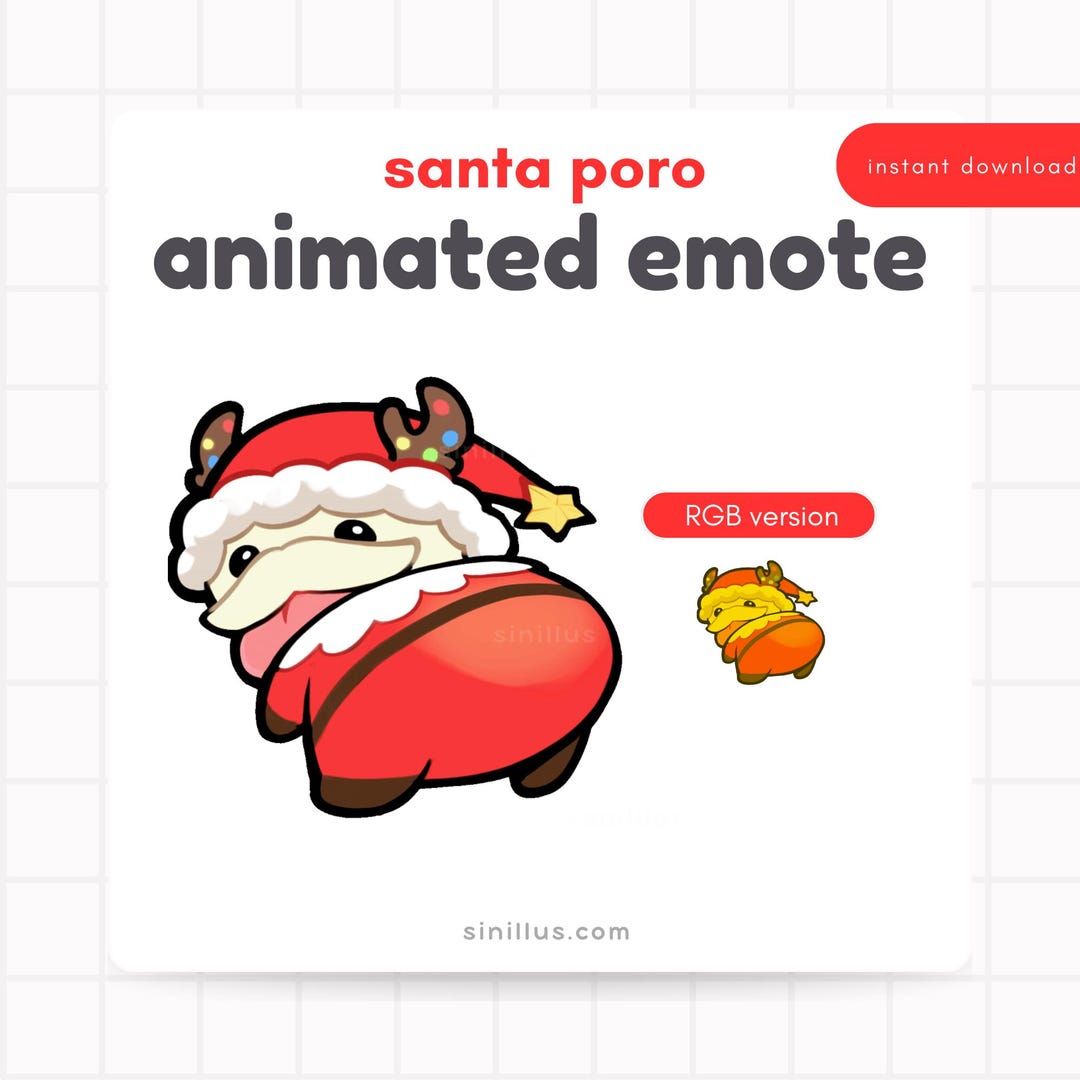 ANIMATED Christmas Santa Poro Emote / Twitch Emotes / Emoji /discord ...