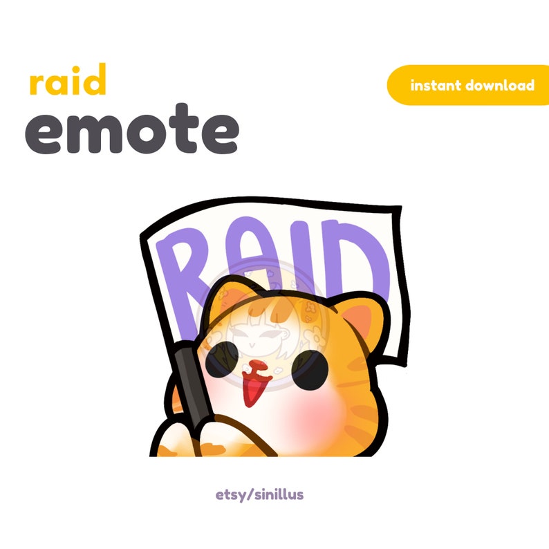 Raid Emote / Twitch Emotes / Cat Emote / Discord / Youtube / - Etsy