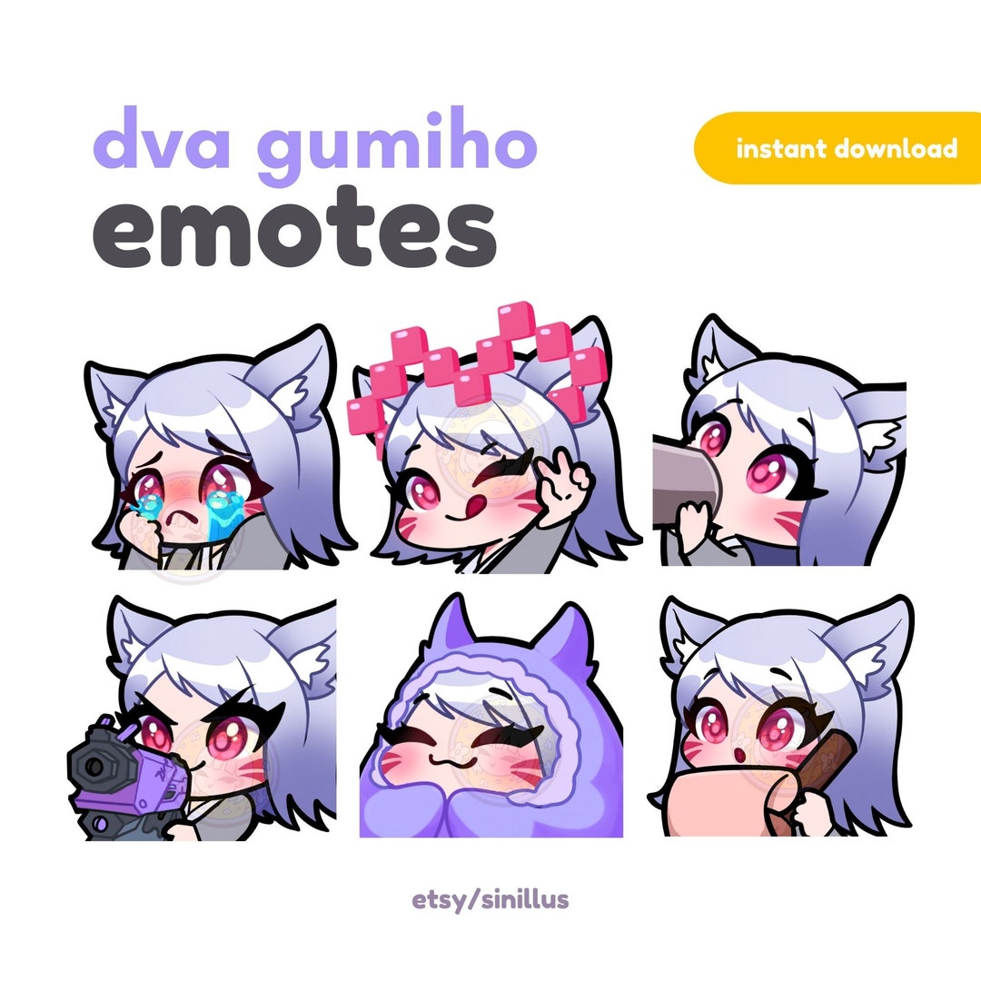 Dva Overwatch 2 Gumiho Emote Set/ Twitch Emotes Pack / Dva Halloween ...