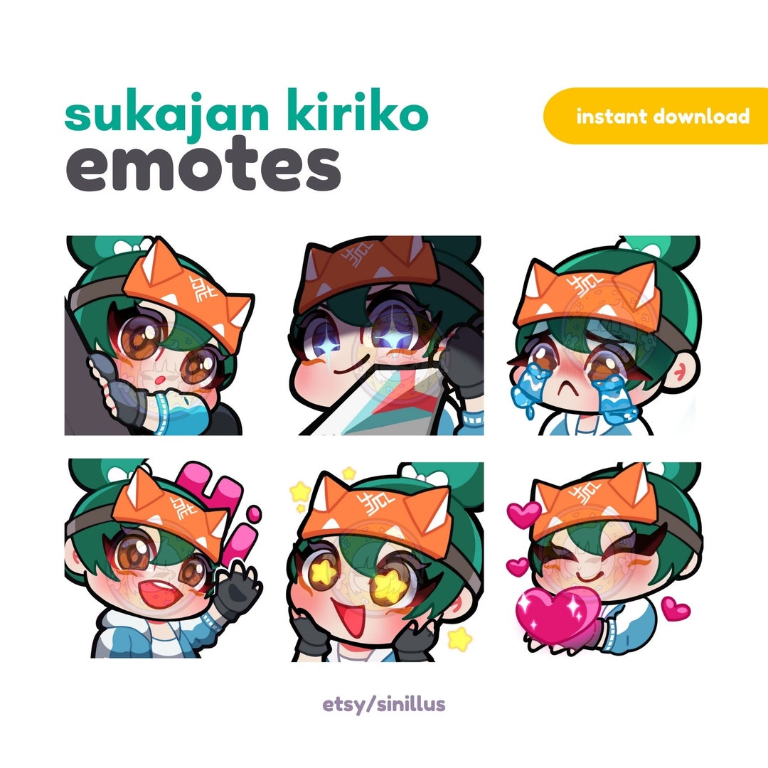 Sukajan Kiriko Emote Set/ Twitch Emote Pack / /discord / Youtube / Cute ...