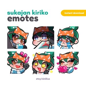 Sukajan Kiriko Emote Set/ Twitch Emote Pack / /discord / Youtube / Cute ...