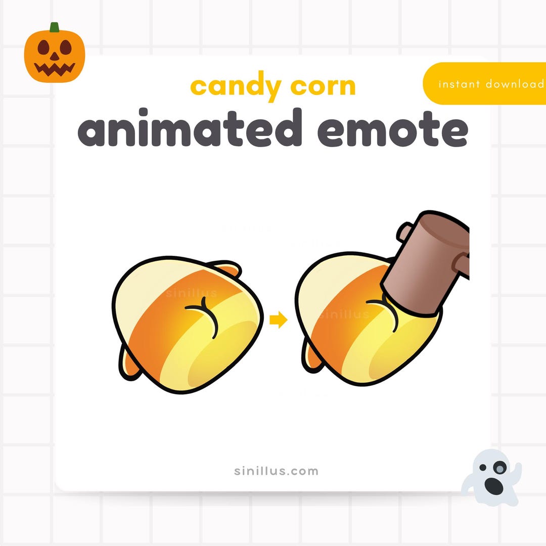 Animated Candy Corn Mochi Emote : Spooky Chibi Gif Twitch Discord ...