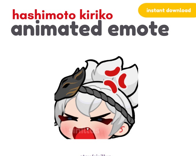 Animated Angry Hashimoto Kiriko Emote: Twitch/discord/youtube (digital ...