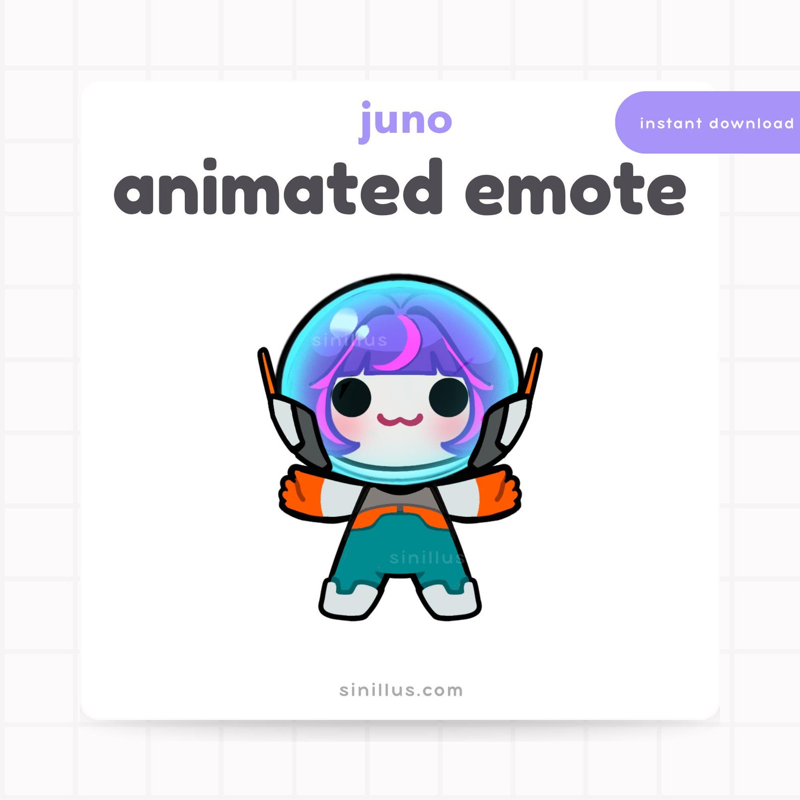 Animated Juno Chibi Emote: Twitch/discord/youtube (digital Download) - Etsy