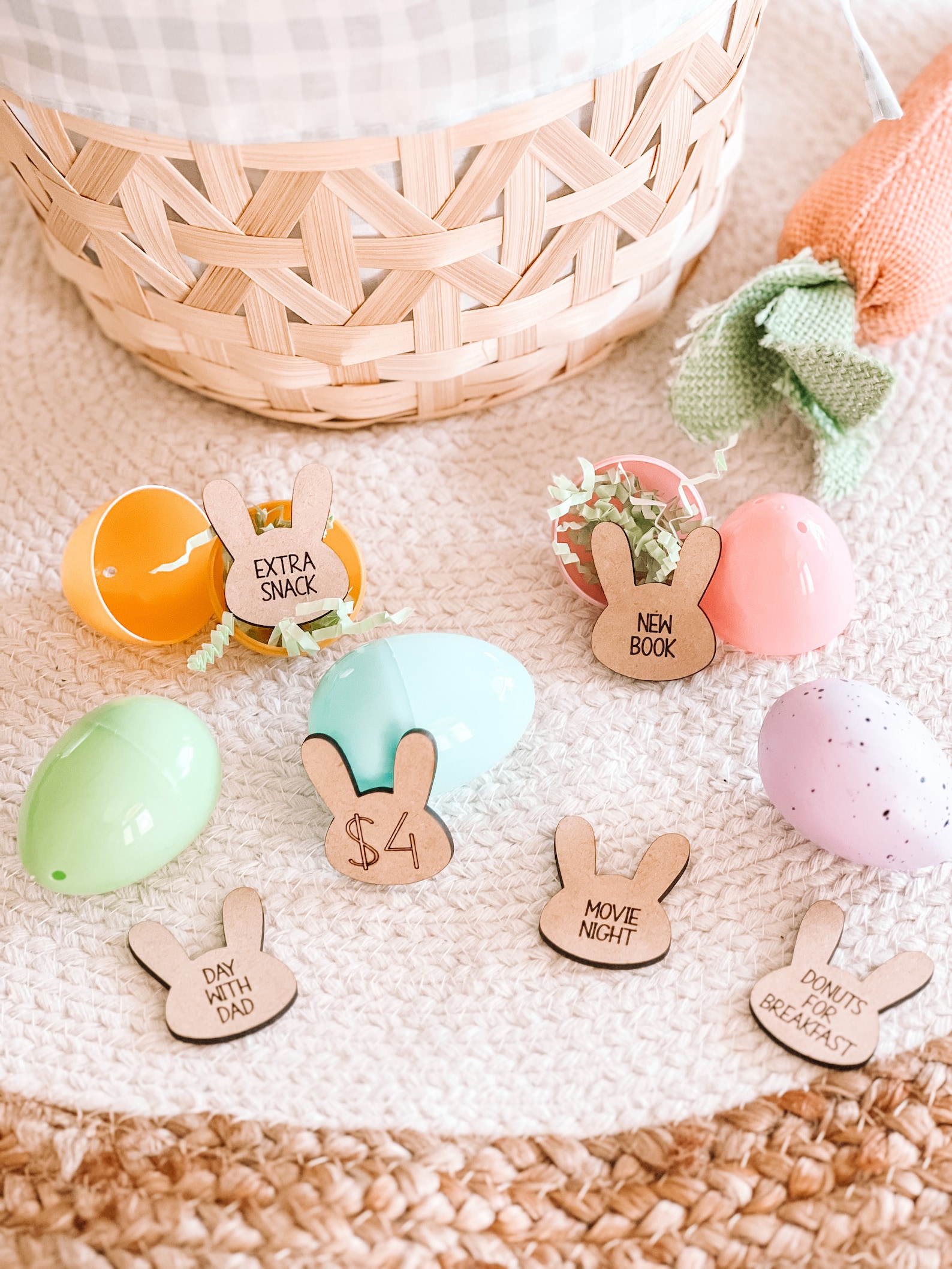 Bunny Easter Egg Tokens 24 Tokens Kids Easter Basket Stuffers Reward ...