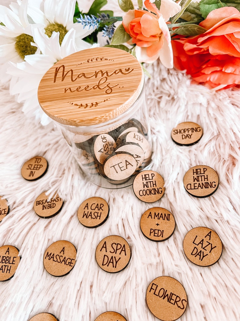 Mother's Day Jar Mom Tokens Mothers Day Gift Mama Needs Jar Gift for Mom Token Jar 30 Tokens - Etsy
