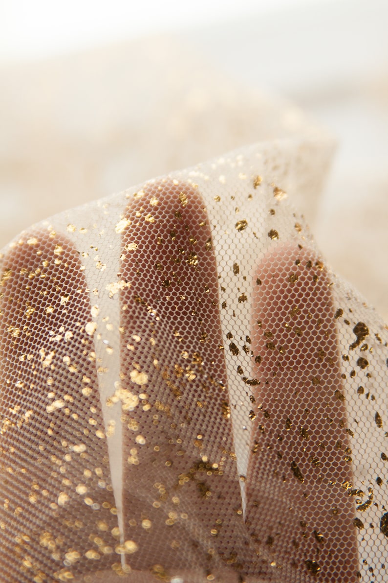 Shimmer Gold Fabric, Sparkly Tulle, Splatter Fabric, Shiny Fabric Gold ...