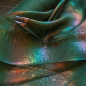 Green Rainbow Gradient Fabric, Forest Green Chiffon, Sheer Green Fabric ...