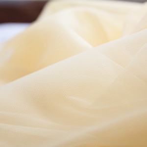 Butter Pale Yellow Fabric, Yellow Stretch Mesh Fabric, Light Yellow ...