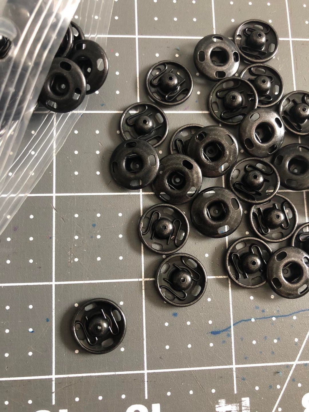 1/2" Sewing Hardware Black Metal Snaps Sew on Medium Snap Closures ...