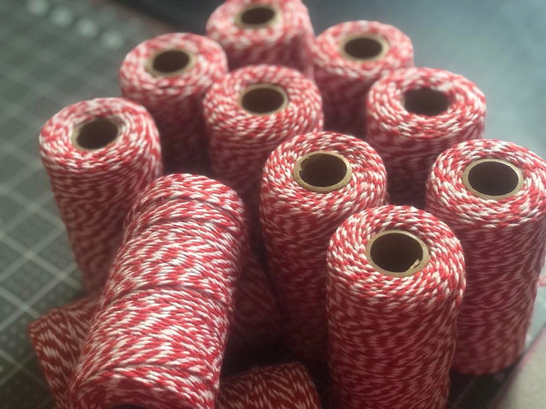 Red & White Rope, Baker's Twine, Wrapping Cotton String Jewelry Cord ...