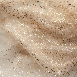 Shimmer Gold Fabric, Sparkly Tulle, Splatter Fabric, Shiny Fabric Gold ...