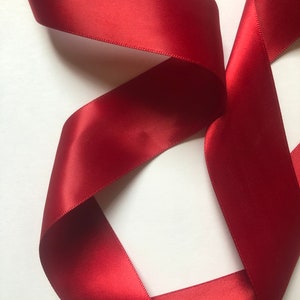 Satin Ribbon, Red Satin Ribbon, Red Ribbon by the Yard, Satin Lacing ...