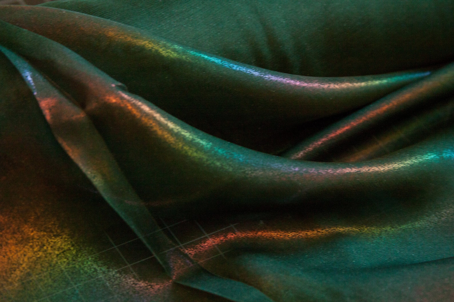 Green Rainbow Gradient Fabric, Forest Green Chiffon, Sheer Green Fabric ...