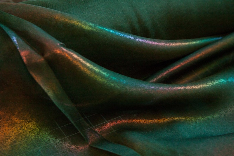 Green Rainbow Gradient Fabric, Forest Green Chiffon, Sheer Green Fabric ...