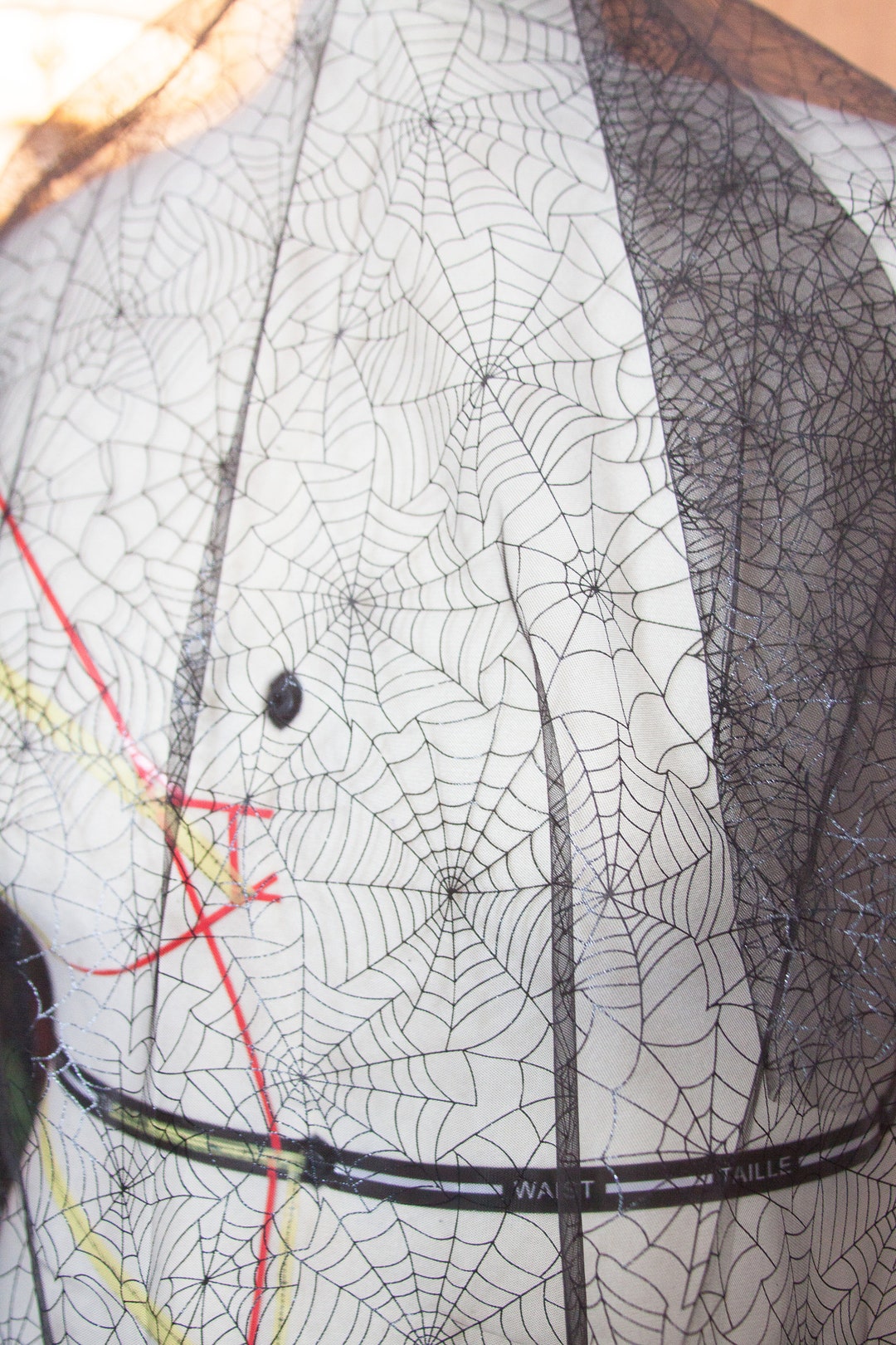 Gothic Mesh Cobweb Veil Spider Web Fabric Nylon Tulle Black Spider Web ...