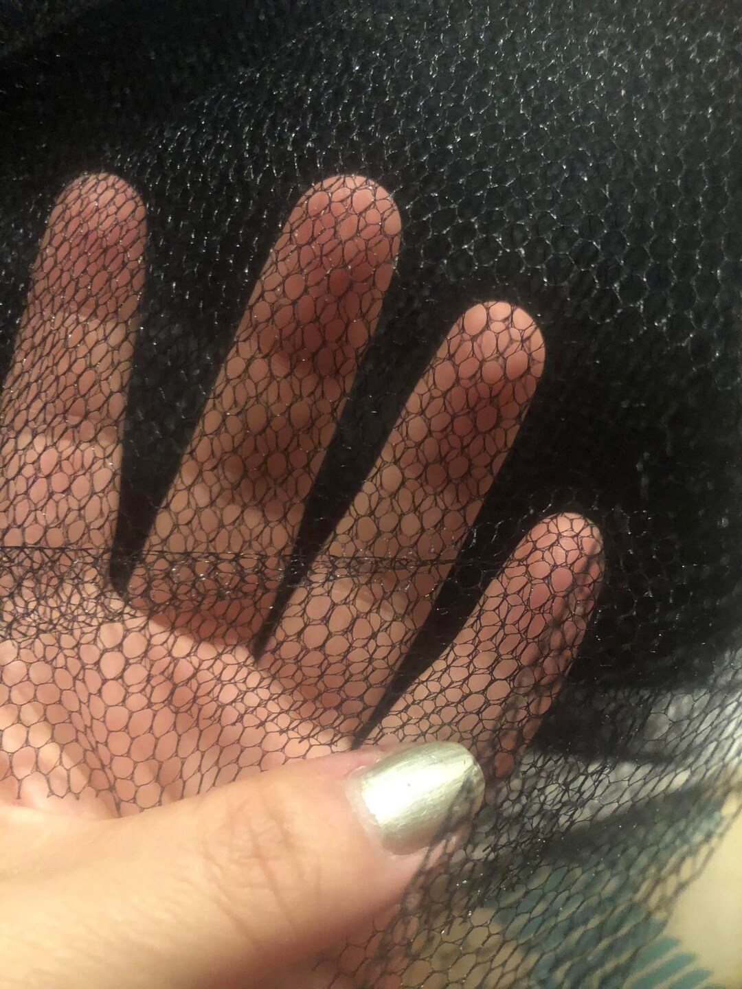 Black Bobbinet Netting, Stiff Black Netting, Crinoline Fabric ...