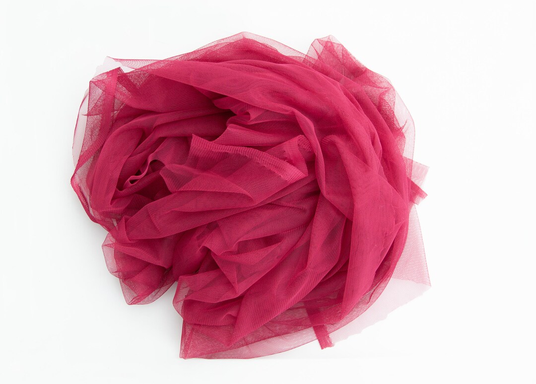 Maroon Red Costume Fabrics Red Wine Fabric, Soft Tulle Fabrics, Sheer ...