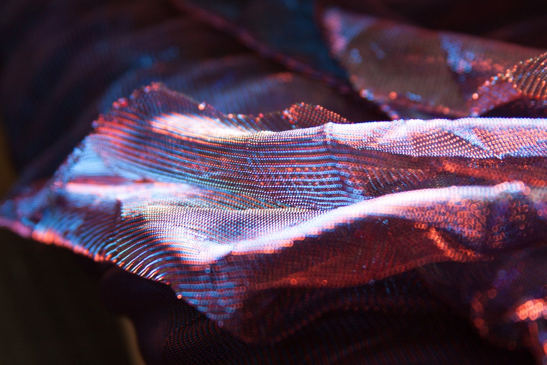 Blue & Red Metallic Fabric, Shiny Red Metallic Fabric, Blue Metallic ...