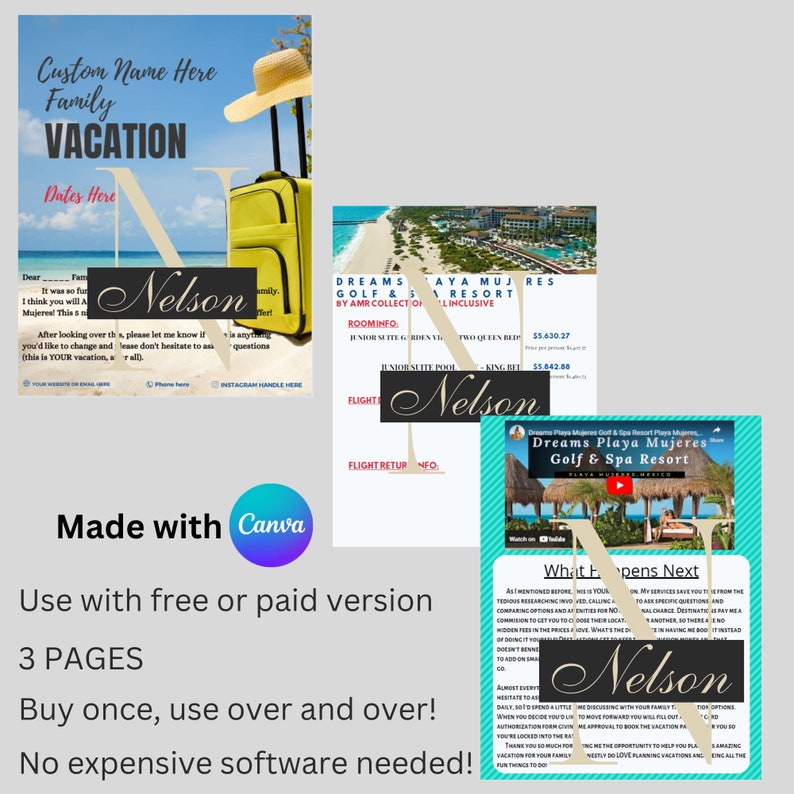 Travel Agent Vacation Proposal Template, All Inclusive Vacation Quote ...