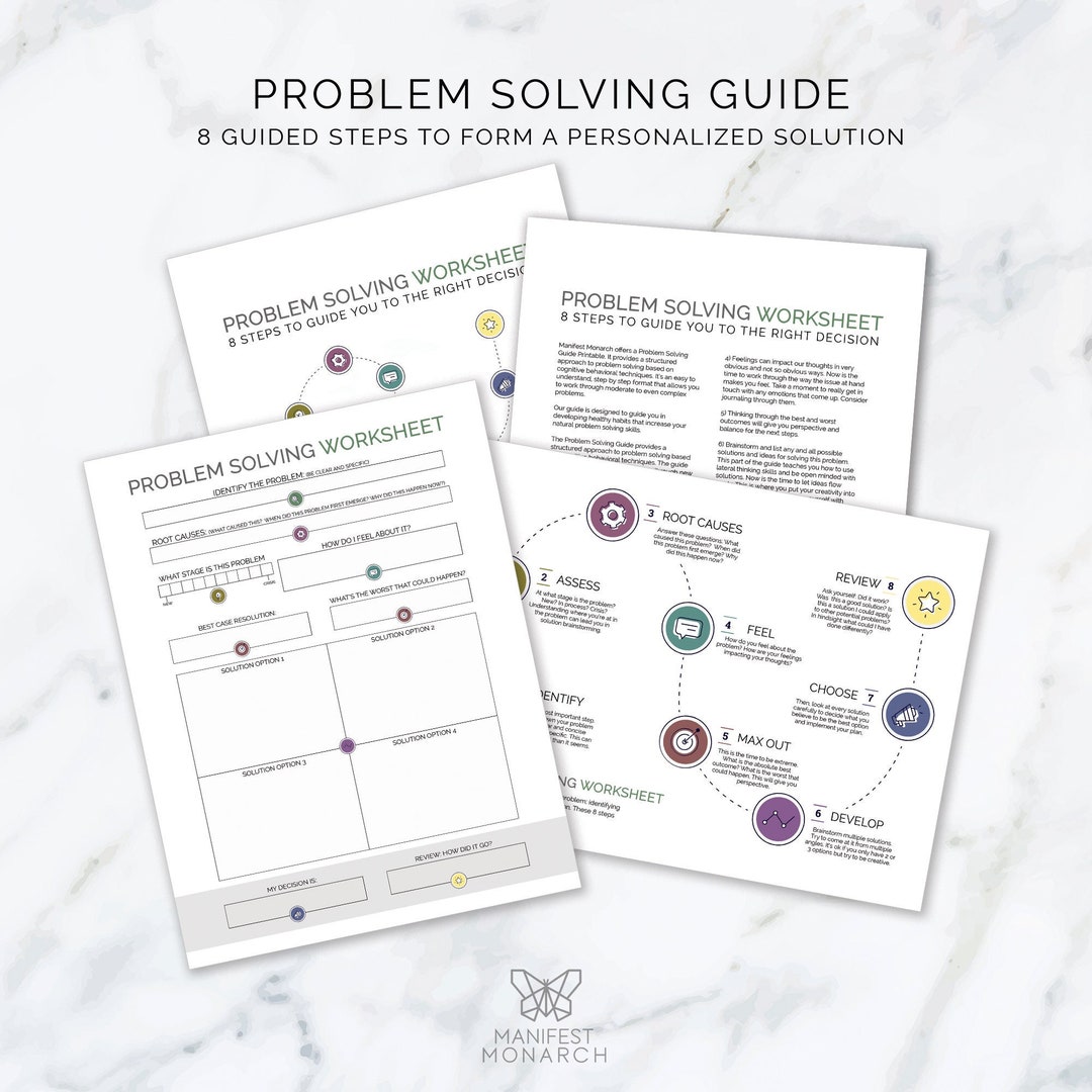 Printable Problem Solving Guide Work Through a Problem in 8 - Etsy