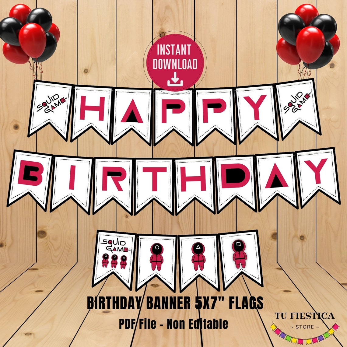 Squid Game Birthday Banner Squid Game Party Squid Game | Etsy