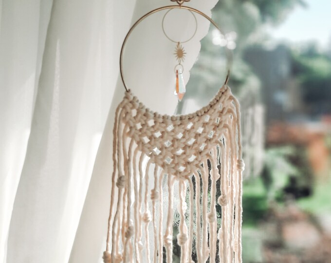 Crystal Suncatcher Home Window Decor, Macrame Sun Catcher, Hanging ...