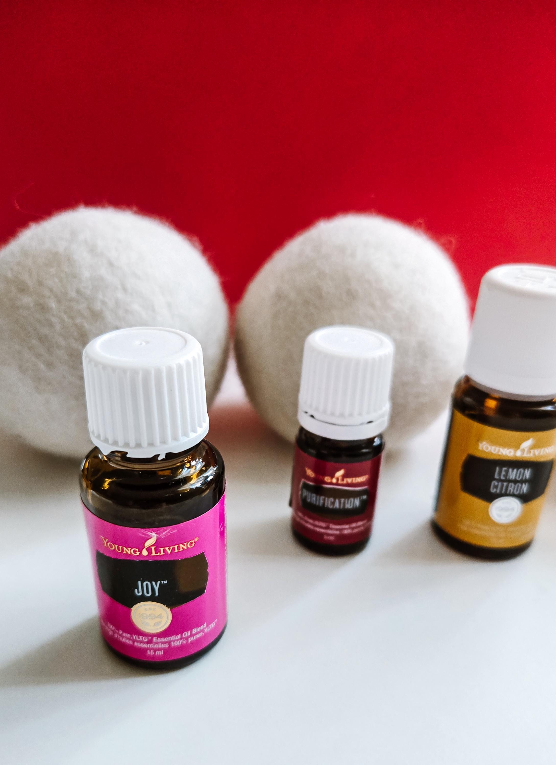 Natural Dryer Sheet Alternative Set - Wool Dryer Balls With Essential ...