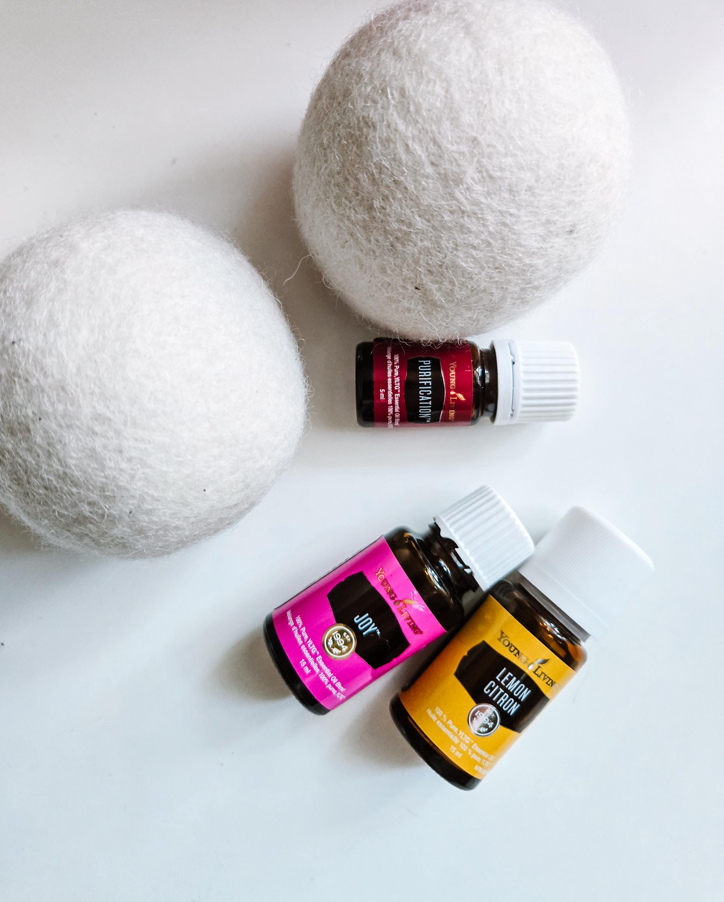 Natural Dryer Sheet Alternative Set - Wool Dryer Balls With Essential ...