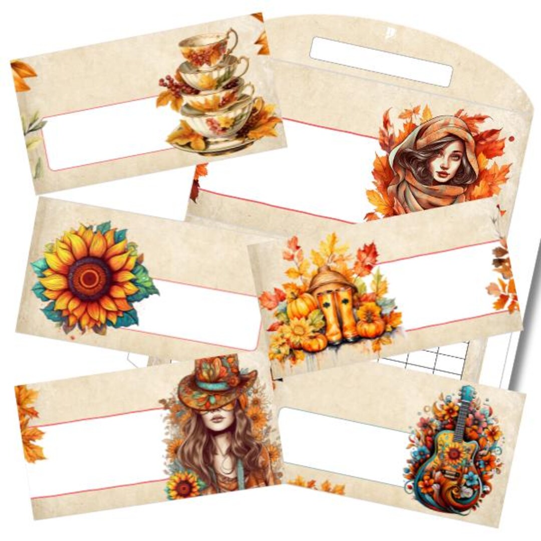 Colors of Fall Horizontal Cash Envelopes, Cash Envelopes Printable ...