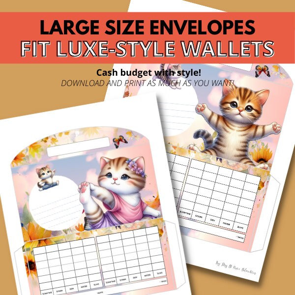 Fluffy Cats Cash Envelope Printables | Cash Envelopes | Cash Budget ...