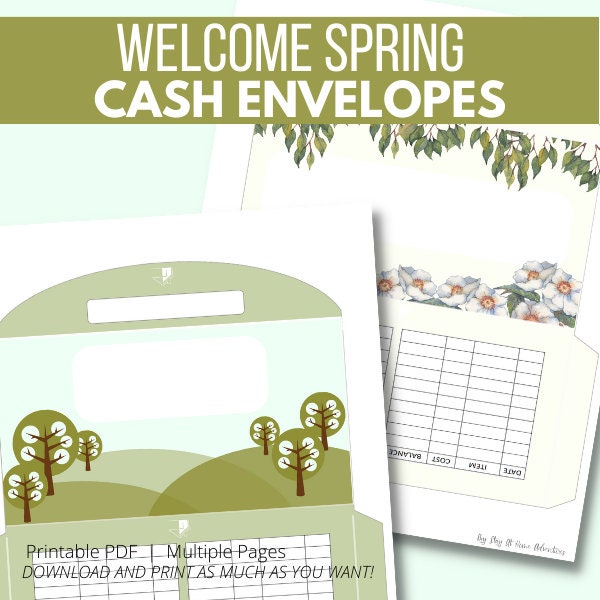Welcome Spring Cash Envelope Printables | Cash Envelopes | Cash Budget ...