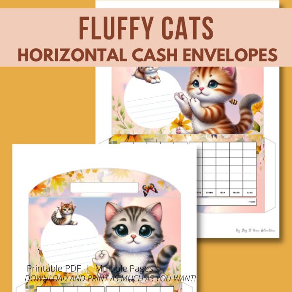 Fluffy Cats Cash Envelope Printables | Cash Envelopes | Cash Budget ...