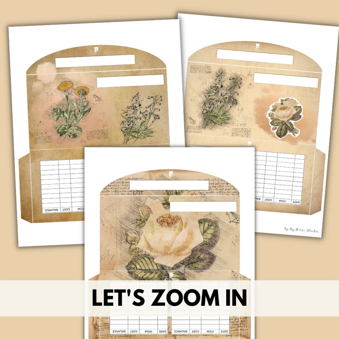 6 Vintage Cash Envelope Printables | Printable Cash Envelopes With ...