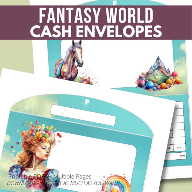 Fantasy Theme Cash Envelope Printables With Tracker Cash - Etsy