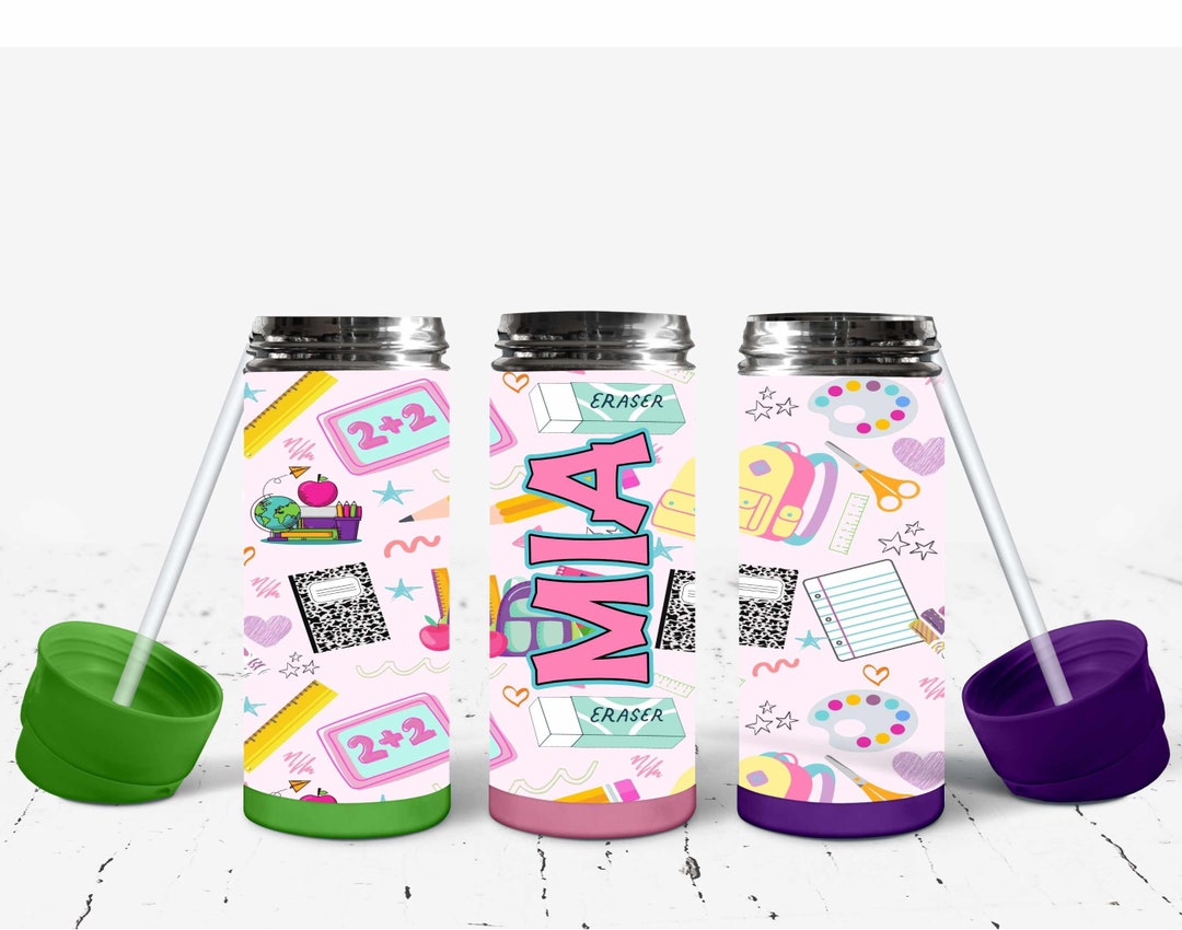 Personalized Girls Back to School Water Bottle// Little Girls School ...