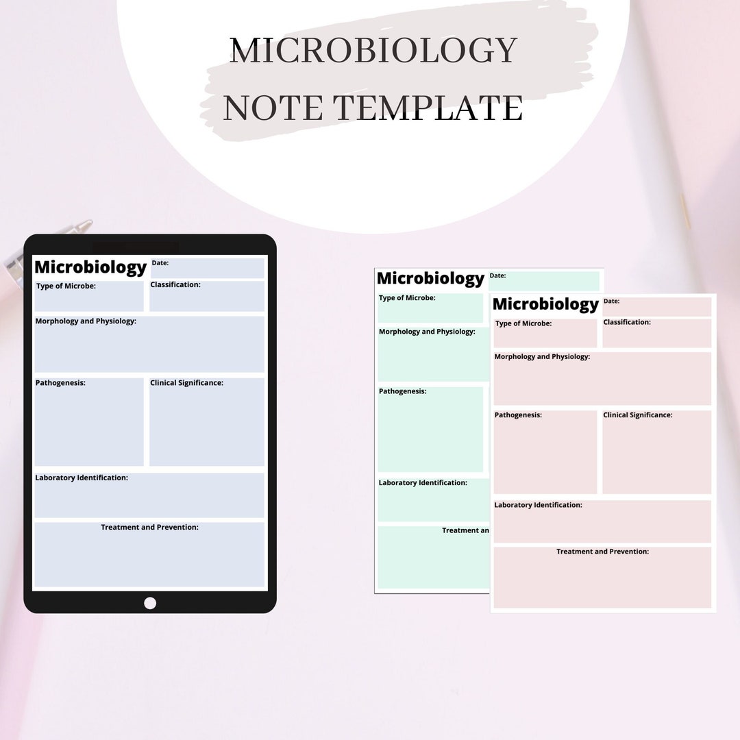 Microbiology Note Template - Study Template for Medical & Nursing ...