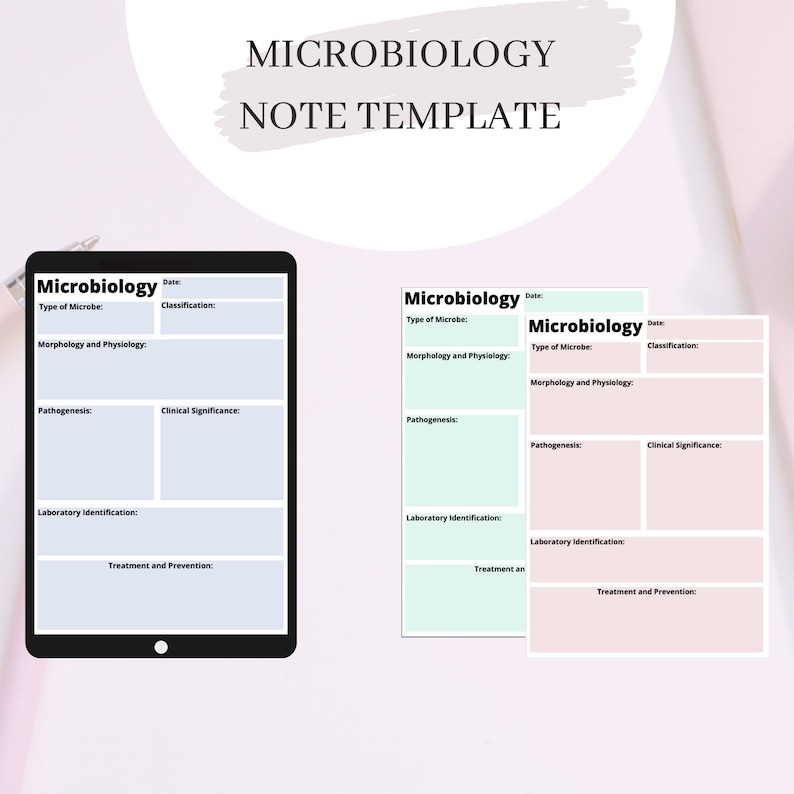Microbiology Note Template - Study Template for Medical & Nursing ...