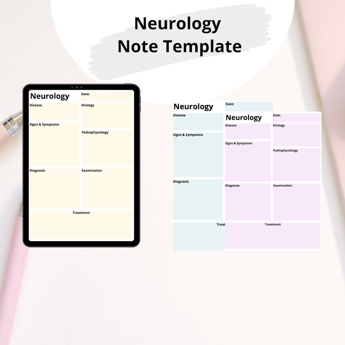 Neurology Note Template- Study Template for Medical 6 Nursing Students ...