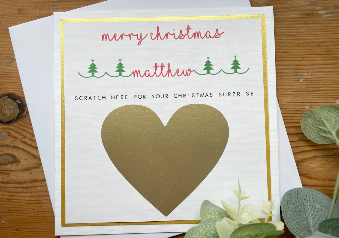 Personalised Surprise Christmas Card - Scratch and Reveal - Christmas ...