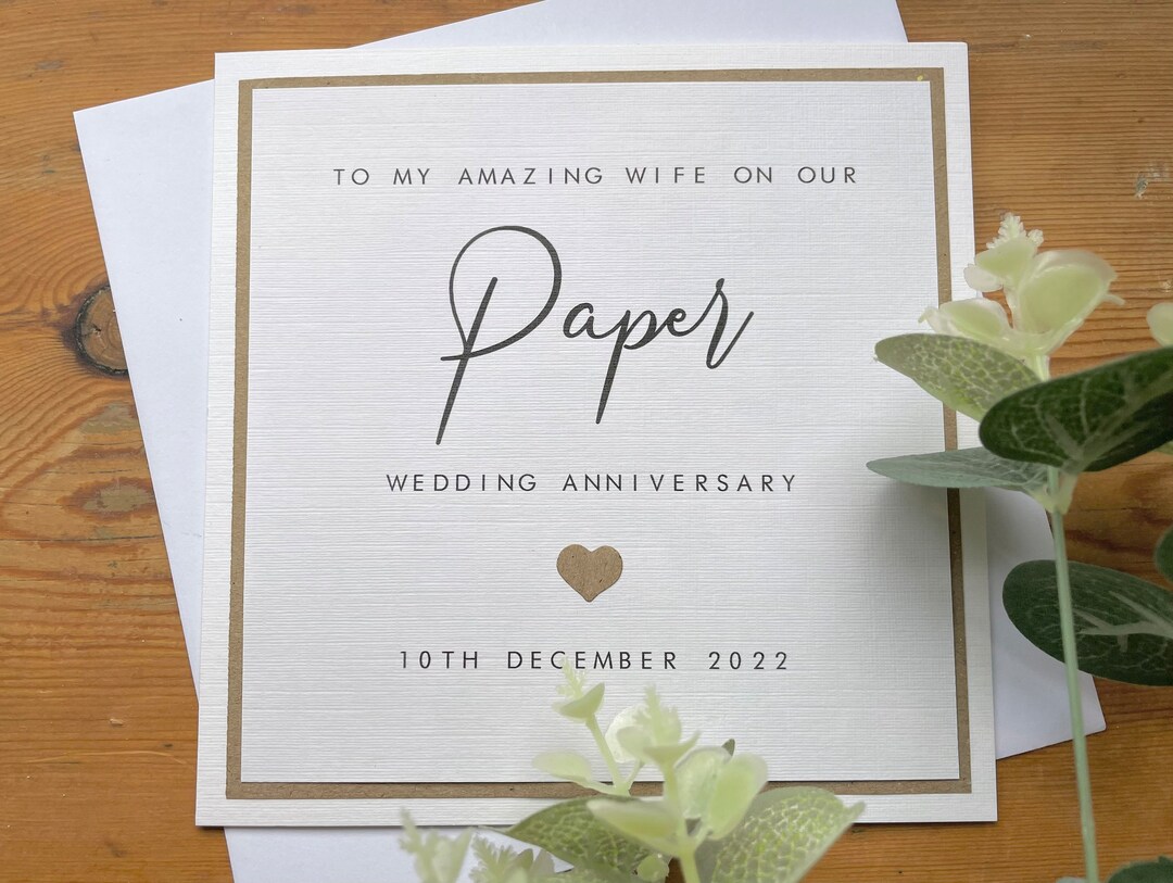 1st Anniversary Card Personalised - Paper - Husband / Wife - First ...