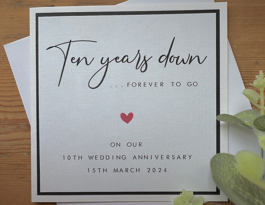 Personalised 10th Wedding Anniversary Card - Husband / Wife / Son ...