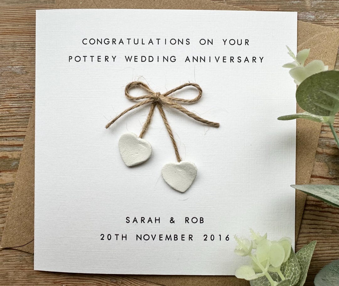 9th Anniversary Card Personalised - Pottery - Son / Daughter / Friend ...