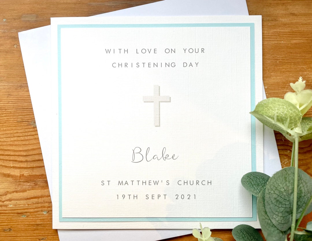 Personalised Christening Card - Baptism / Boy / Girl / Daughter / Son ...